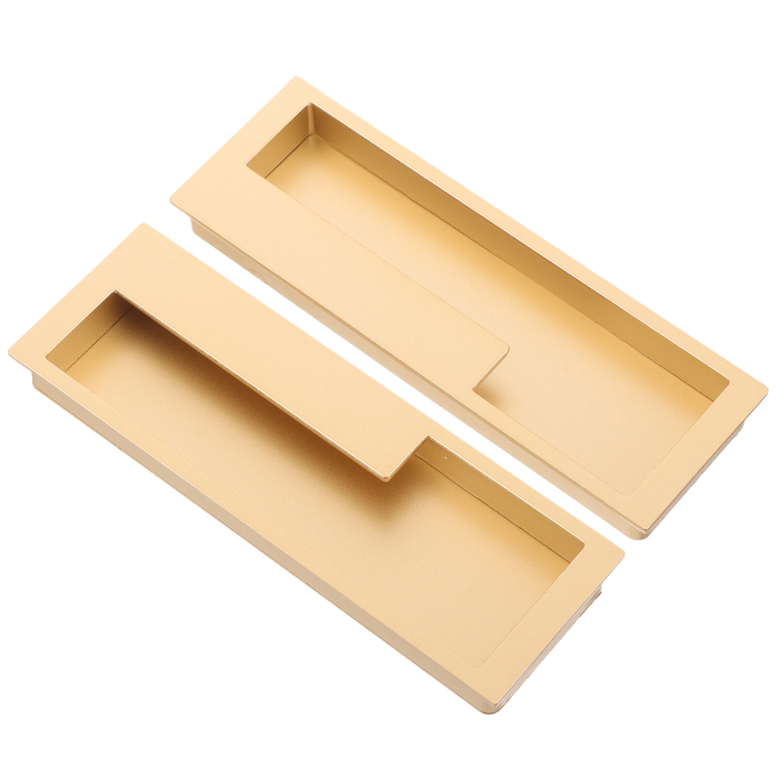 Комплект из 2 золотистых врезных скрытых ручек из цинкового сплава для мебельных дверей и шкафов дома
