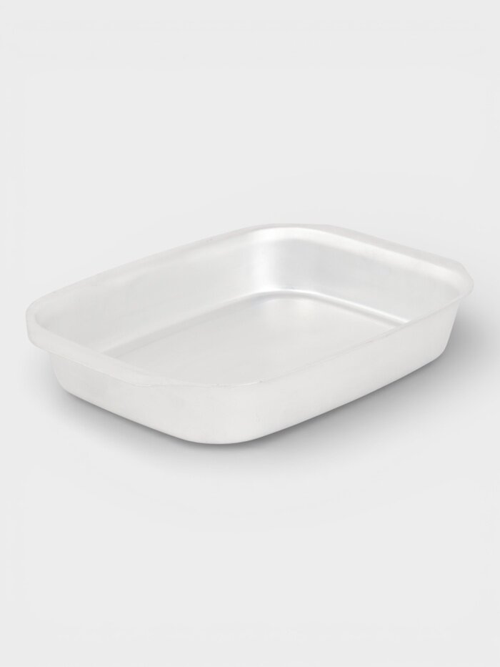 Противень, 21×29.4 см, h=4.5 см, листовой алюминий 1.2 мм, серебристый