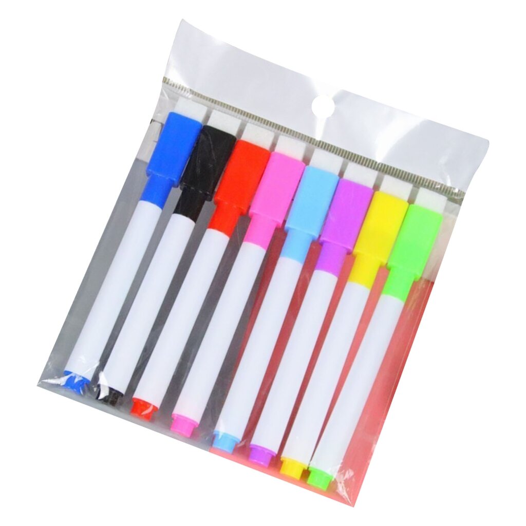 8шт Красочный Магнитный Маркер с Ластиком для Белой доски Флипчарт Шириной Линии 1,0 ММ 8 Цветной Стираемый Маркер для Белой доски