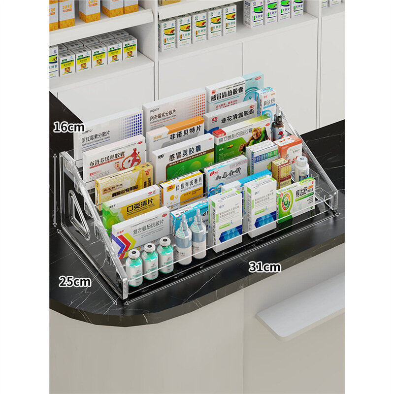 Стеллаж для лекарств, настольный аптечный стеллаж для хранения лекарственных флаконов, аптечный стеллаж для хранения лекарств, полка для аптечного прилавка