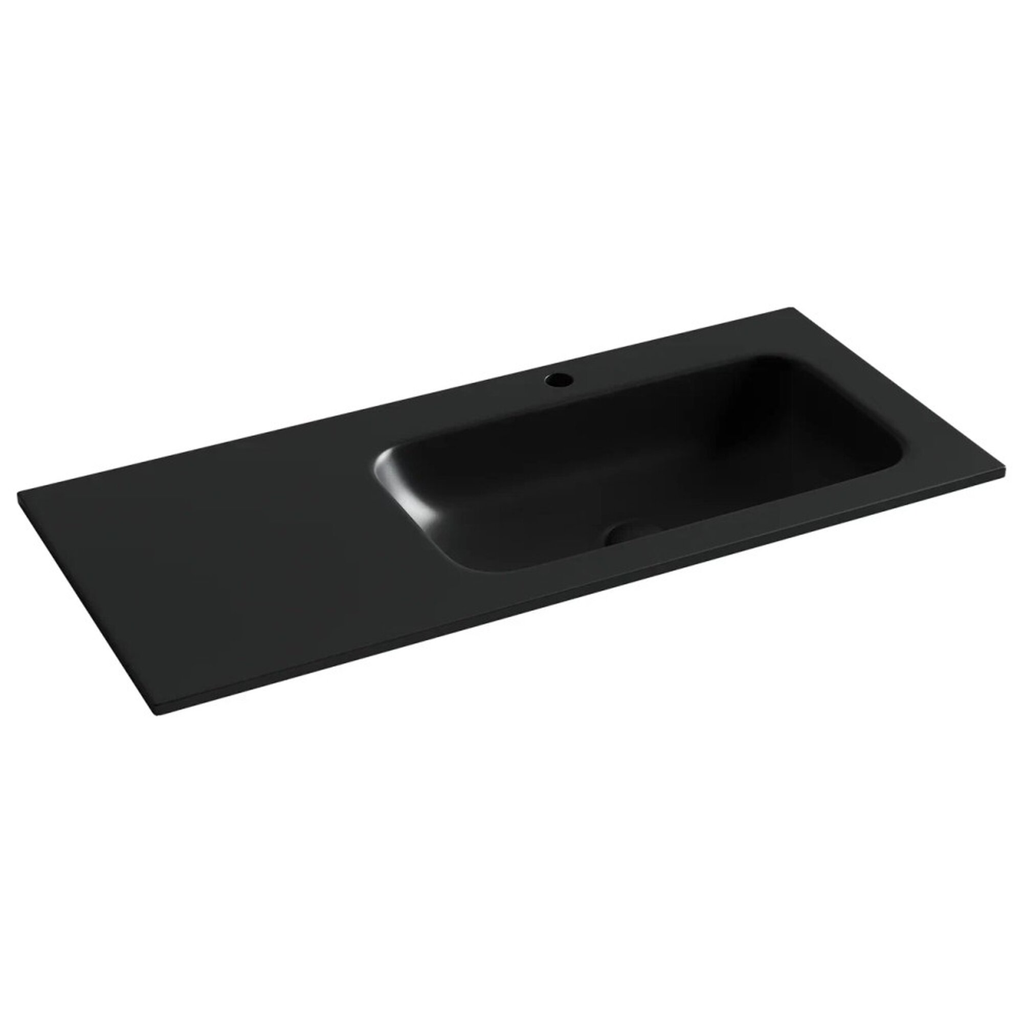 Раковина накладная Ceramicanova Grace CN7015MB, с отверстием под смеситель 1010x457x137 мм, чаша справа, черный матовый