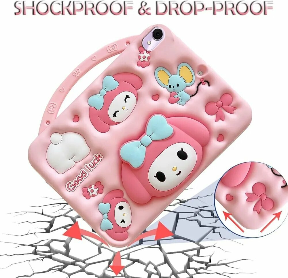 Силиконовый детский чехол для Honor Pad X8a / X9 11 inch 2024 Cute Cartoon Stand Cover