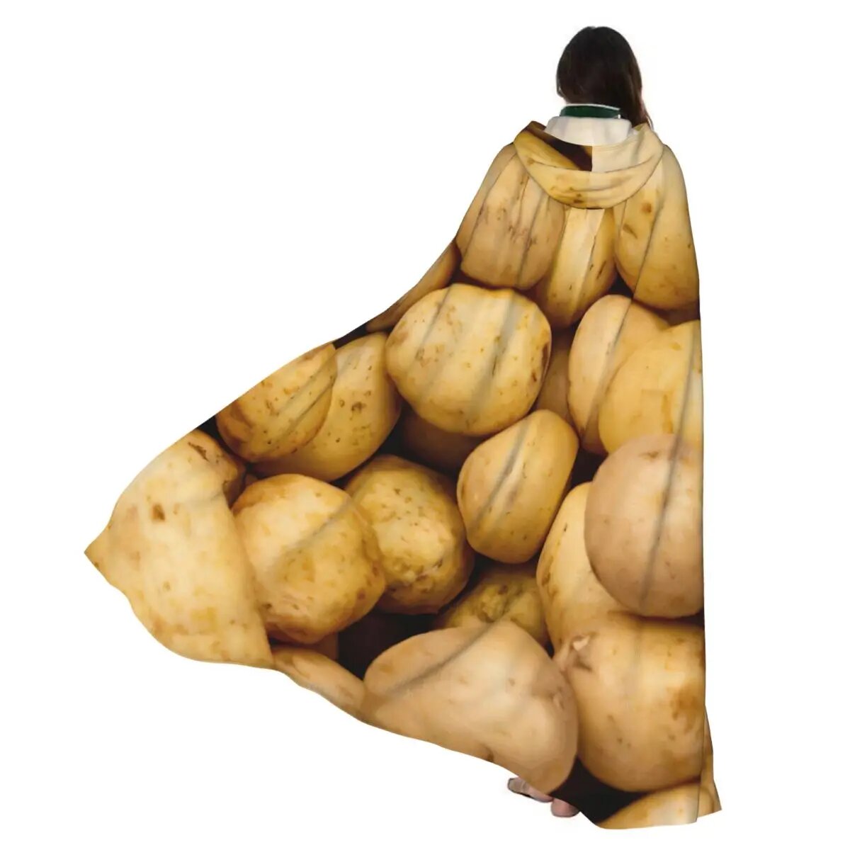 Полиэстерный плащ с принтом картофеля для косплея