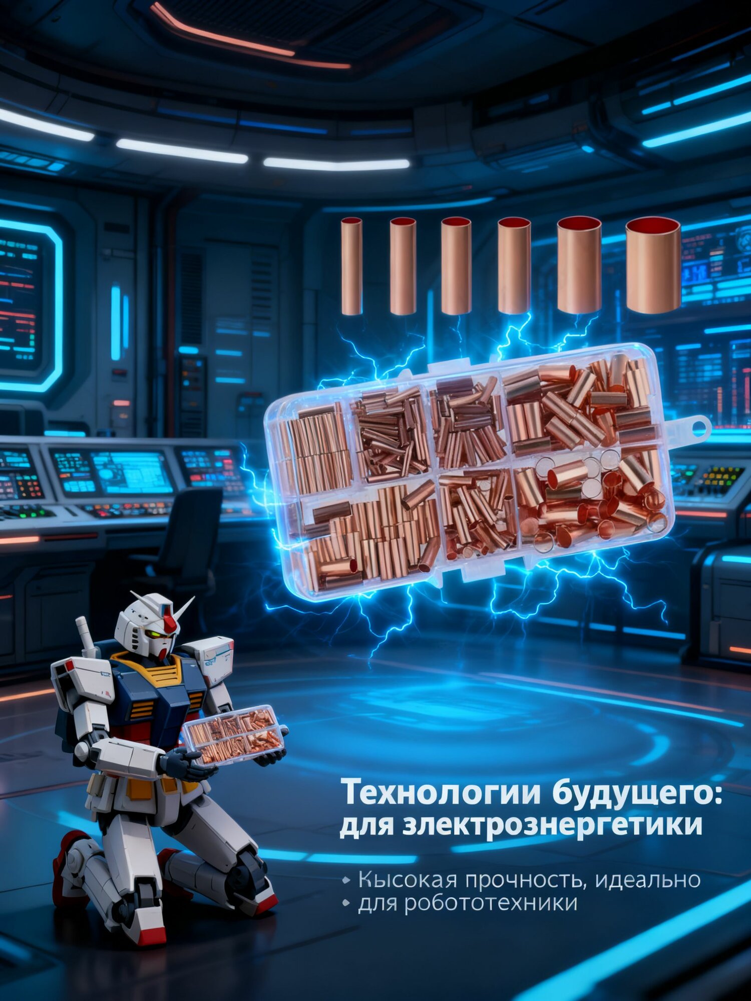 Гильзы медные обжимные ГМЛ 1-16 мм 250 шт, тонкостенные, в пластиковой коробке, для электромонтажа