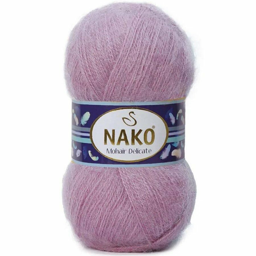 Пряжа Nako MOHAIR DELICATE 1249-6113 св. цикламен (5 мотков)