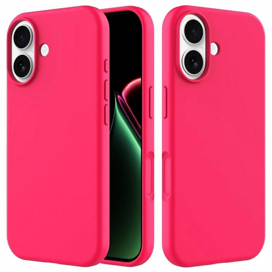 Силиконовая накладка без логотипа (Silicone Case) для Apple iPhone 17 ярко-розовый
