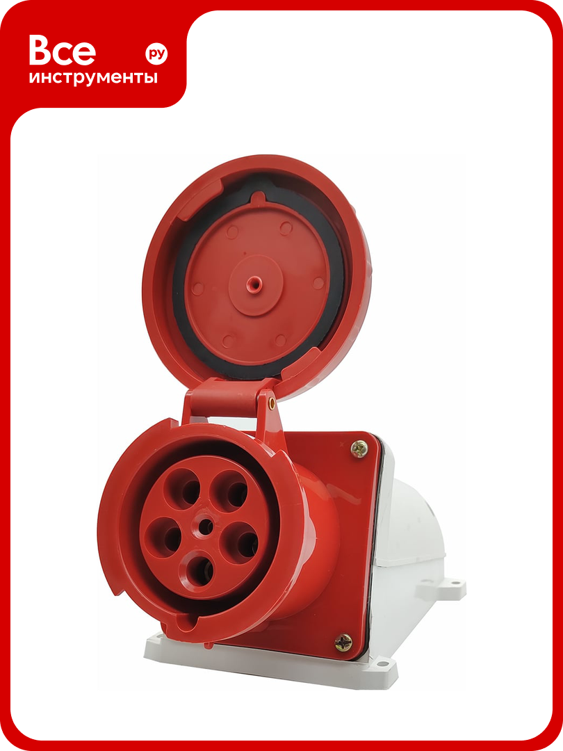 Стационарная розетка ANDELI AM-145 125A 3P+N+E IP67 380/415В ADL13-024, наружная установка, полиамидный корпус