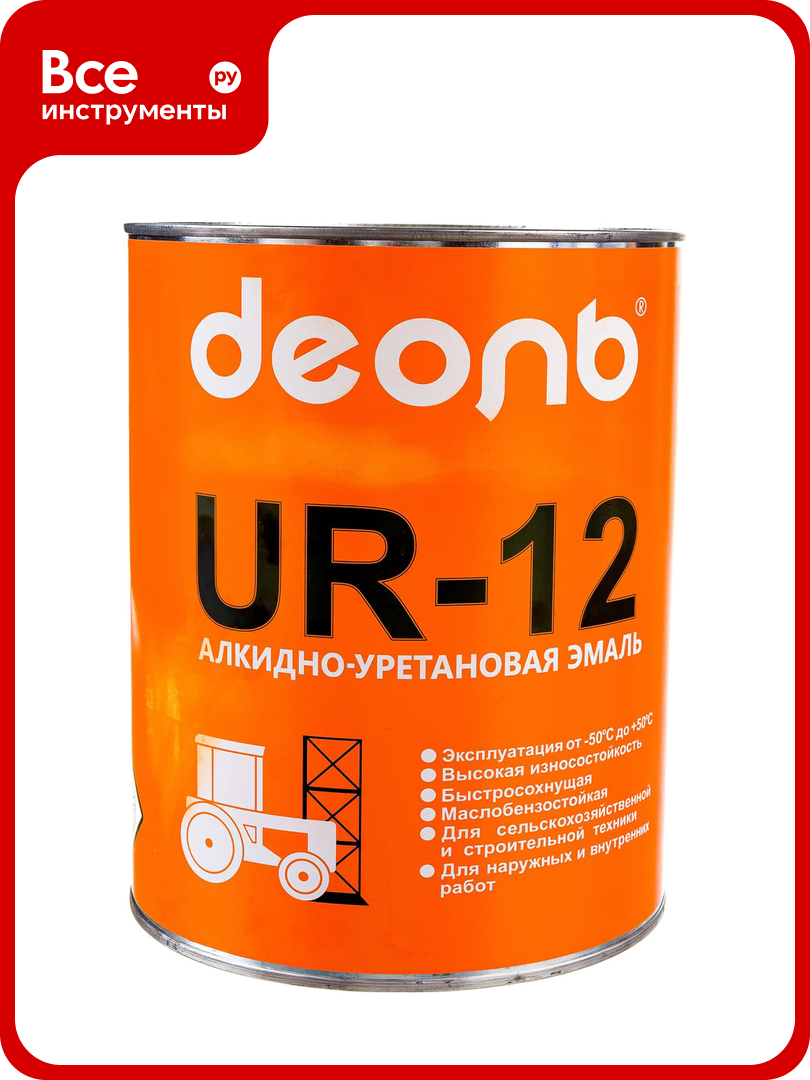 Быстросохнущая автоспецэмаль деоль UR-12 белая глянцевая, алкидная эмаль для кузова, для сплавов, бытовое применение