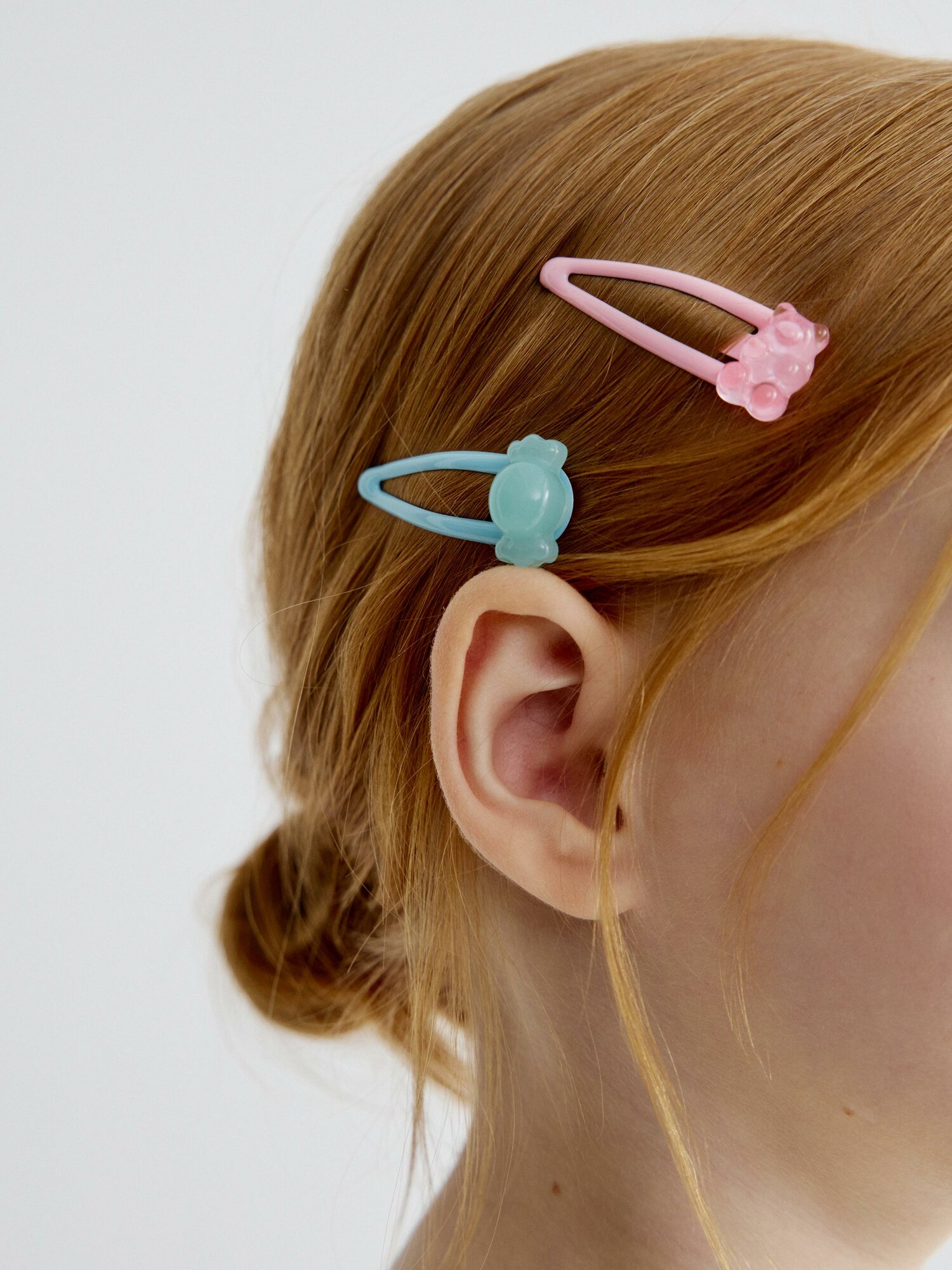 Заколка клик-клак для волос с декором в наборе из 2 шт.