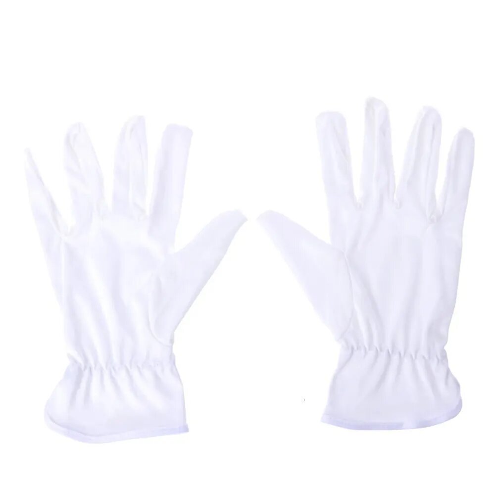 Белые хлопковые перчатки для проверки ювелирных изделий, Белый