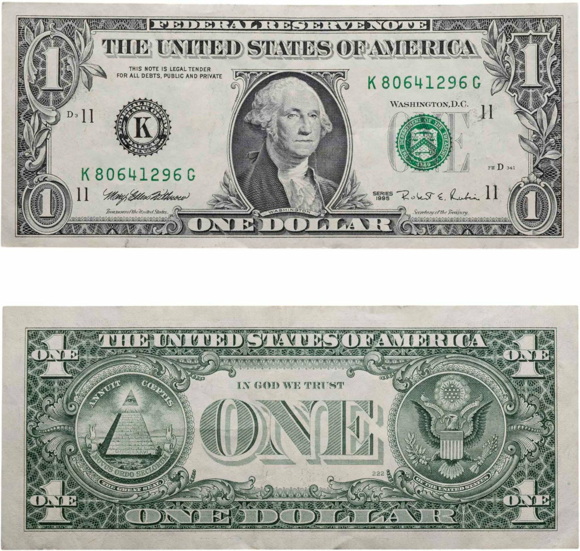 США 1 доллар 1995 Pick 496a K-Даллас "FW" Fort Worth