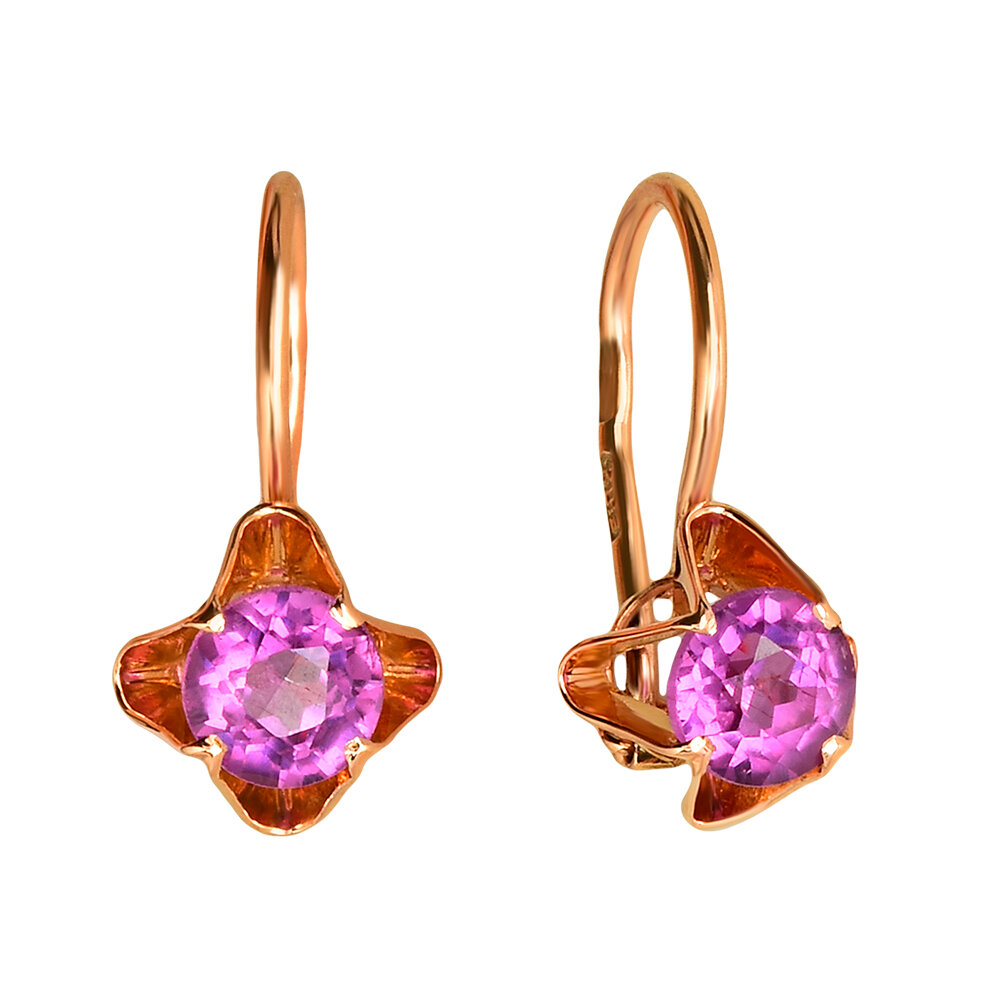 серьги из красного золота
