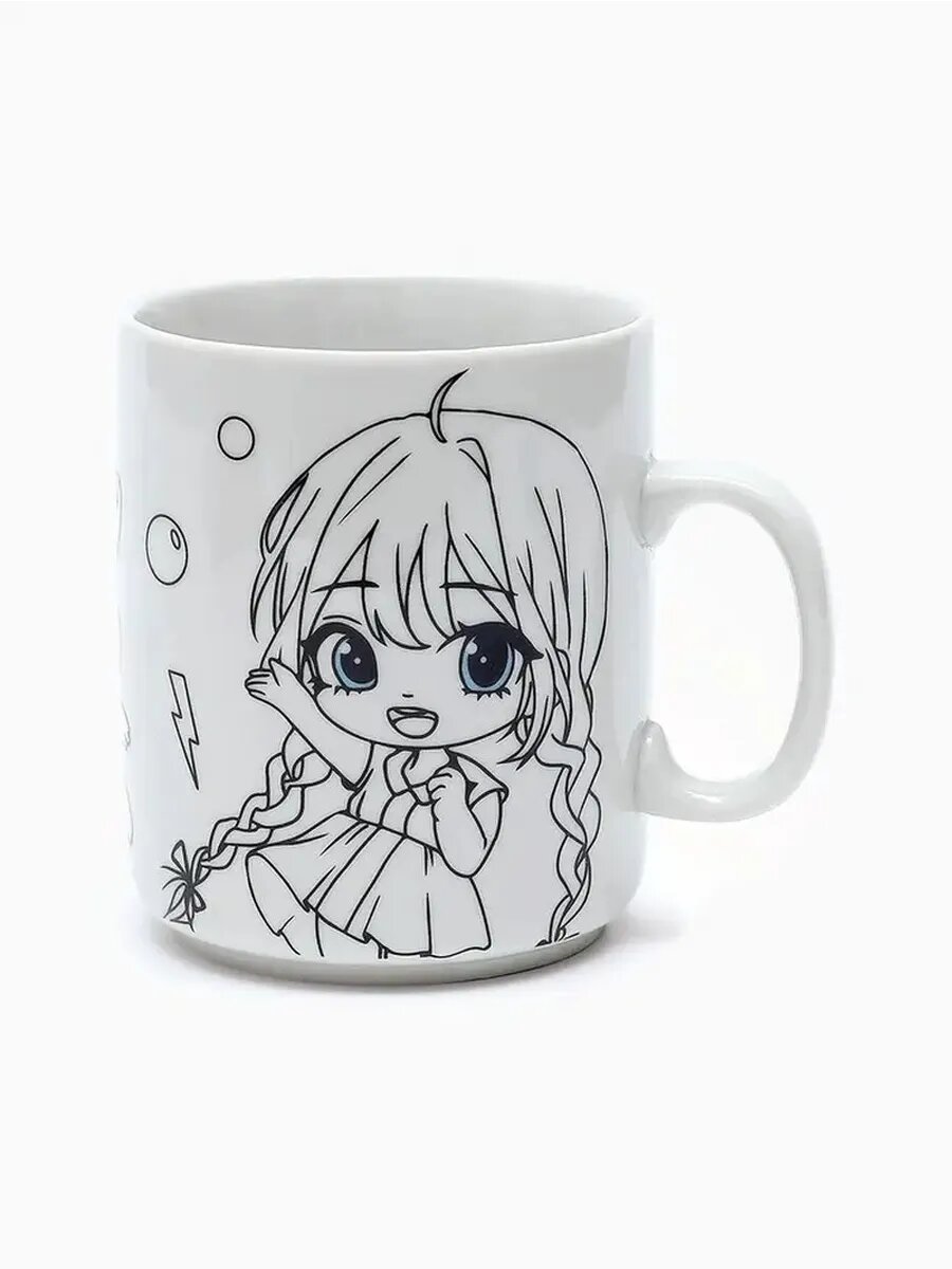 Керамическая кружка для росписи "Милые друзья"