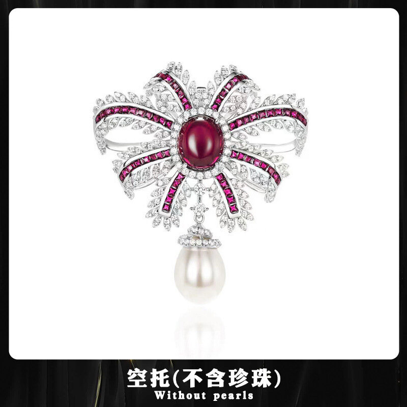 2026 Xiliang Concubine TikTok Live Горячая продажа Высококачественная брошь с бантом Жемчужный корсаж Оптовая продажа DIY Пустые аксессуары для крепления