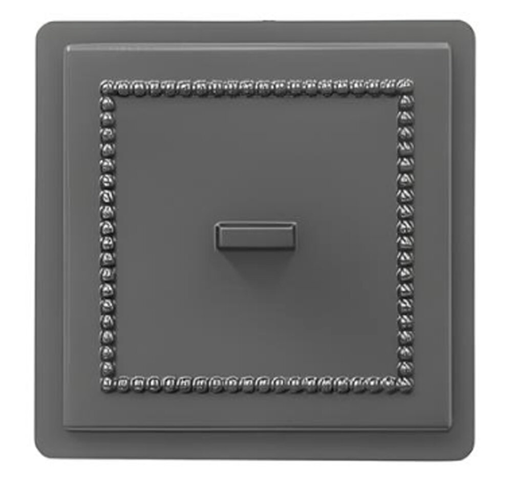 Заслонка Везувий 237, чугунная, некрашеная, прочистная, сплошная дверца, серая, 17х17 см