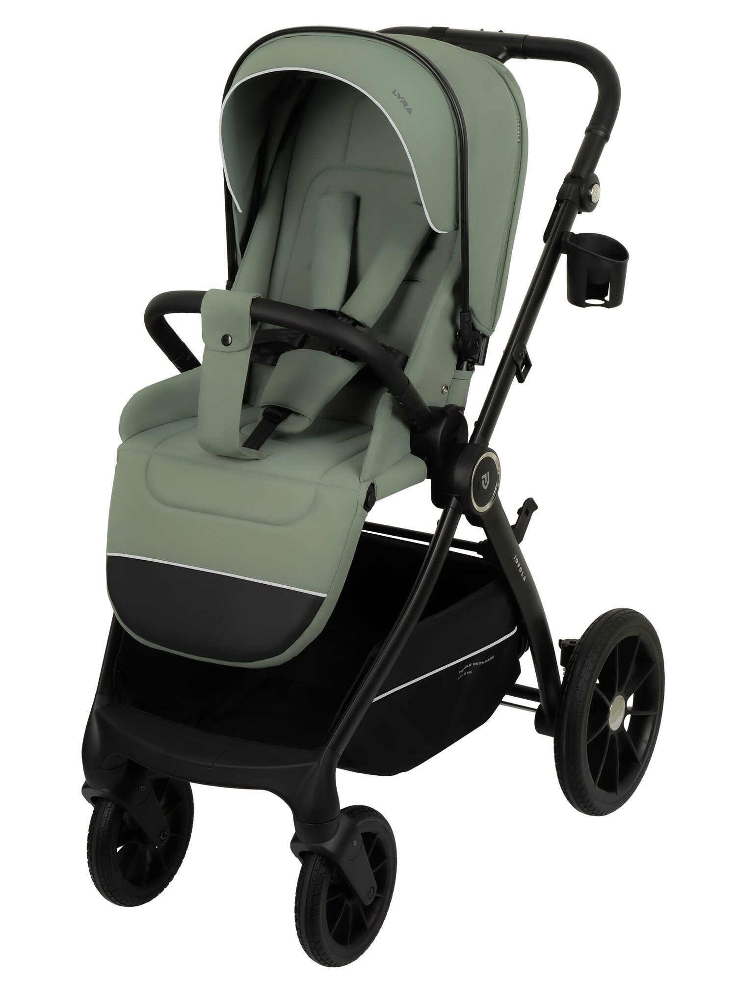 Коляска детская прогулочная Jovola Lyra, с реверсивным блоком, зеленый