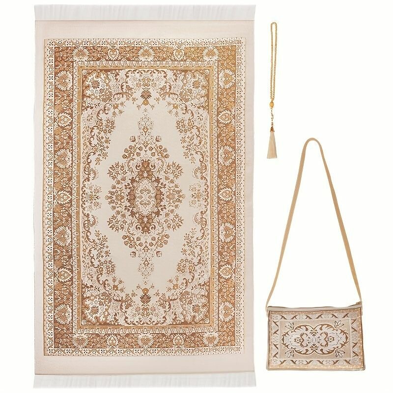 Дорожный молитвенный коврик для намаза (намазлык) с чехлом / 110cm x 70cm