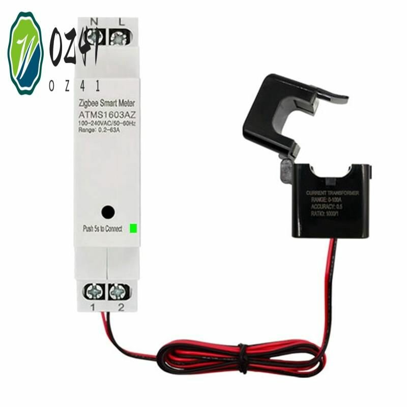 (A J W K) Умный Счетчик Энергии С Зажимным Трансформатором Тока Tuya Smart ZigBee На DIN-Рейку (63A)