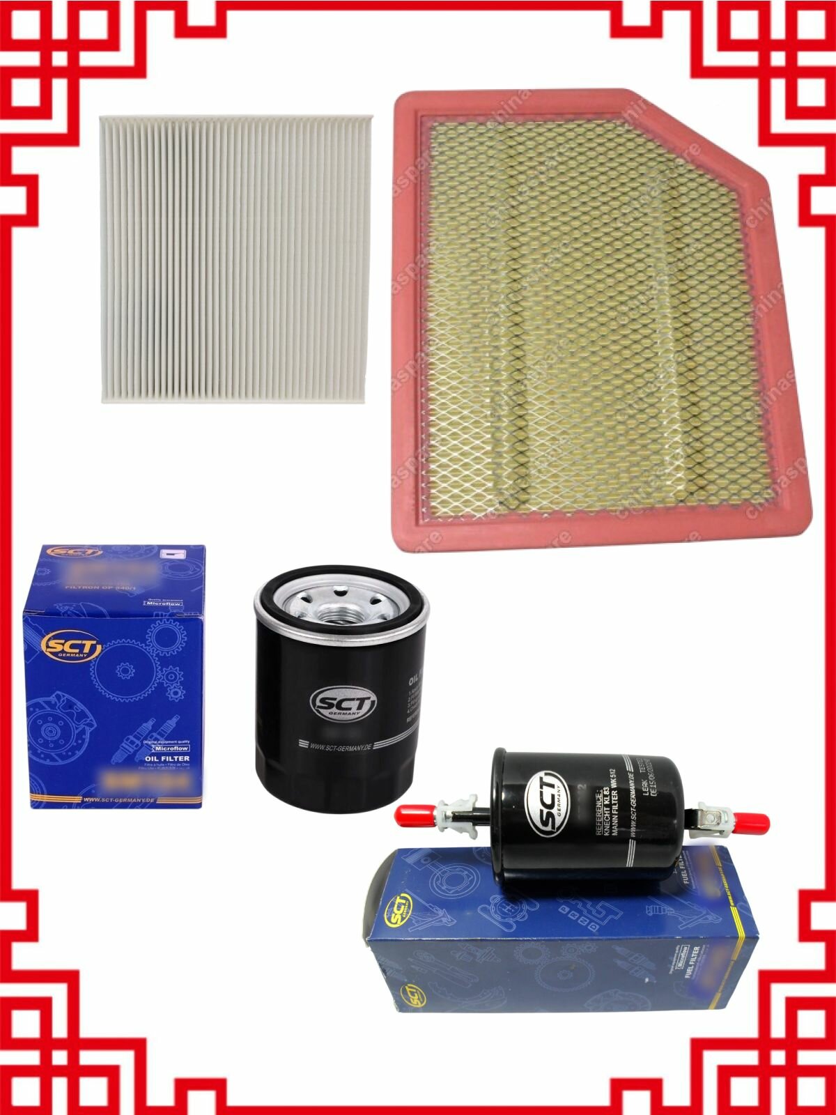 Комплект фильтров JAC T8 2.4, T8Pro 2.4, T9 2.0л Sollers ST8 2.4 ST9 2.0л Бензин