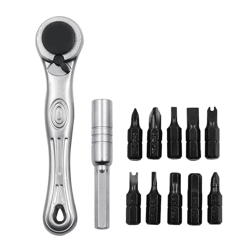 12 в 1 1/4 дюйма Храповые Ключи Стержневая Отвертка Битный Инструмент Храповая Ручка Ключи Быстроразъемная Отвертка Инструмент