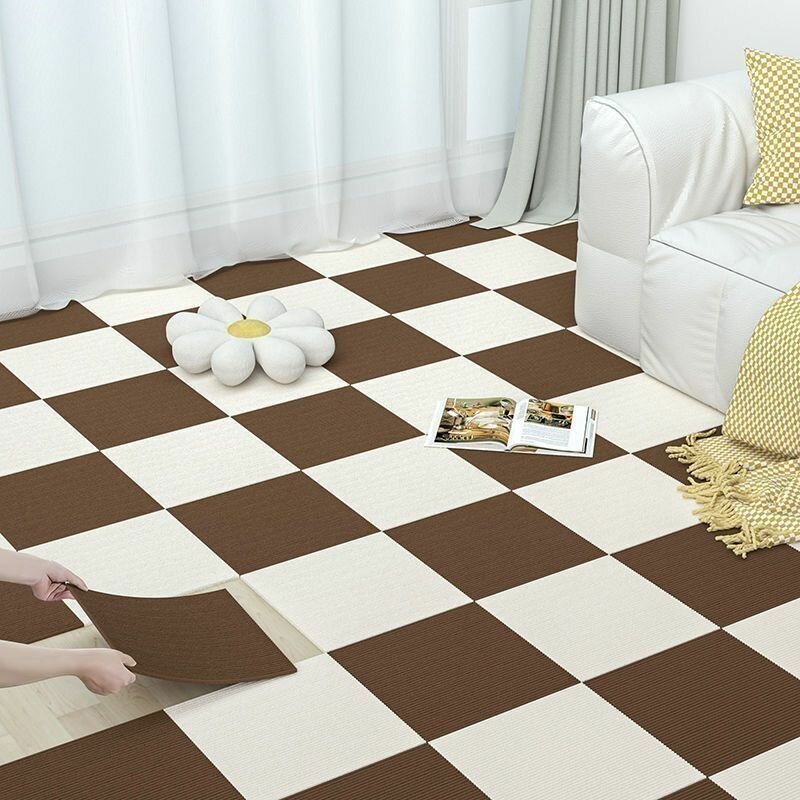 Теплая белая + коричневая ковровая плитка 60 см x 60 см* 10 штук/3,6 квадратных метра