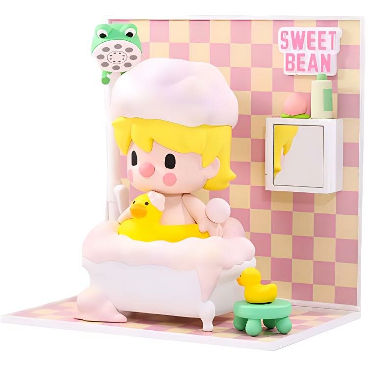 POP MART SWEET BEAN Маленькая Сладкая Бобинка, коллекция Bubbles Bath, Bubble bath, pink