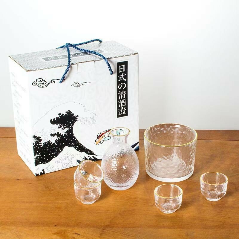 Набор для вина из кристального стекла без свинца для домашнего использования, саке-пот, саке-стаканы, маленькие стеклянные чашки, стаканы для алкоголя и набор для подогрева.
