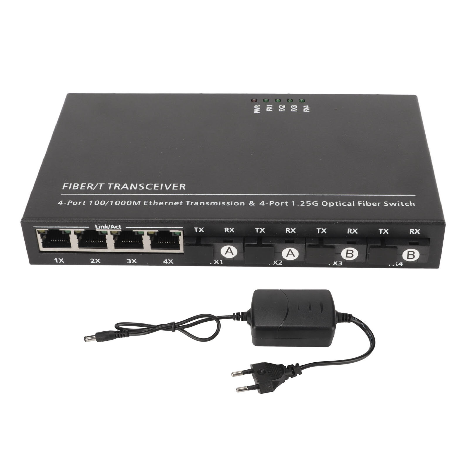 Медиаконвертер ethernet с оптическими портами 1310нм 1550нм до 25км 4 порта sc электрический 100 240v eu вилка
