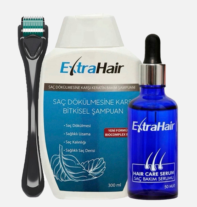 Средство Extra Hair сыворотка с шампунем набор от выпадения для роста волос и бороды активатор