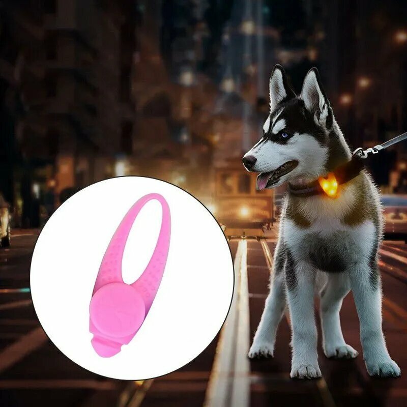 Фонарик на ошейник для собак и кошек/ розовый