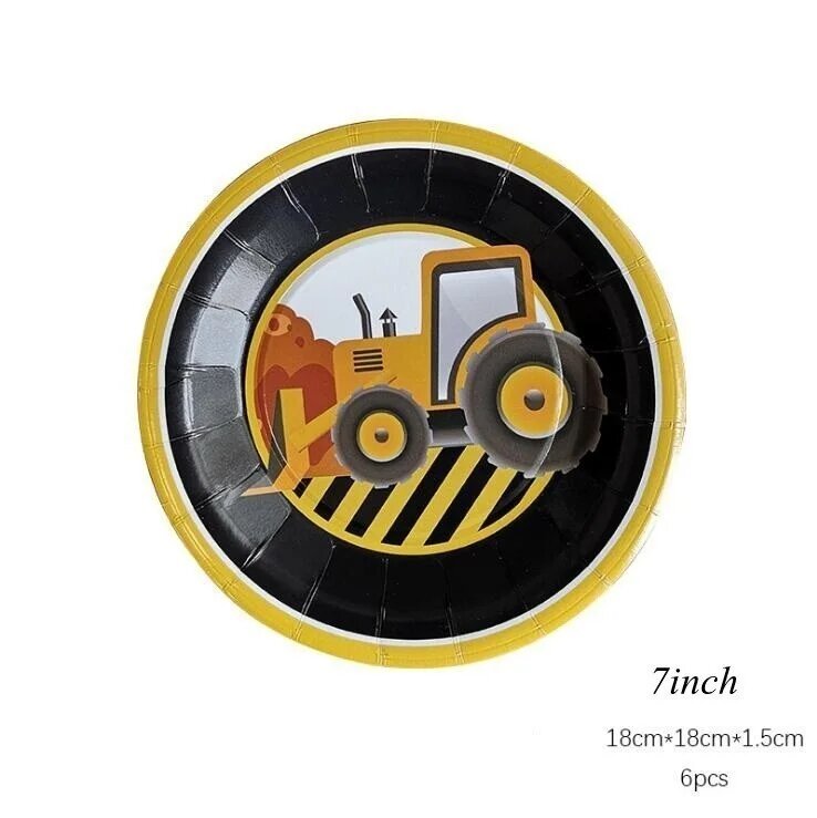 Набор для детского душа "Строительный трактор" Желтый, 6pcs plates