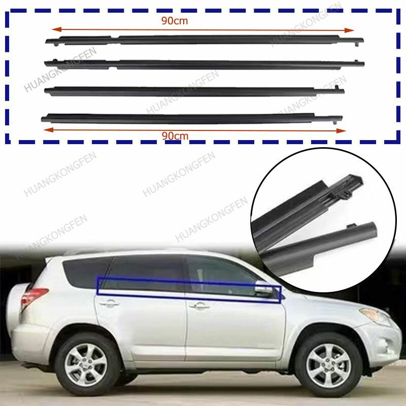 Уплотнитель автомобильный арт. Уплотнители дверей автомобильных стекол облицовочные полосы уплотнительная полоса молдинговая прокладка дверного уплотнения наклейка щит, для Toyota RAV4 2006 2007 2008 Уплотнительная полоса двери автомобиля