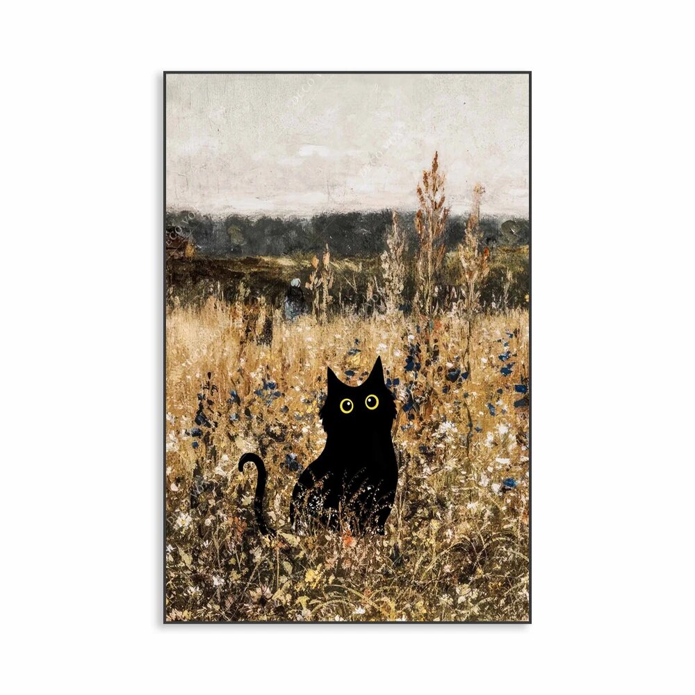 Постер "Садовый Кот" черный, 50x70см, TP1607-18