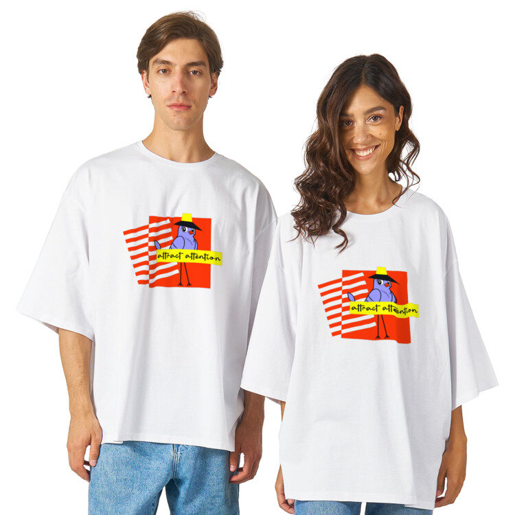 Футболка белая оверсайз «Привлечь внимание»