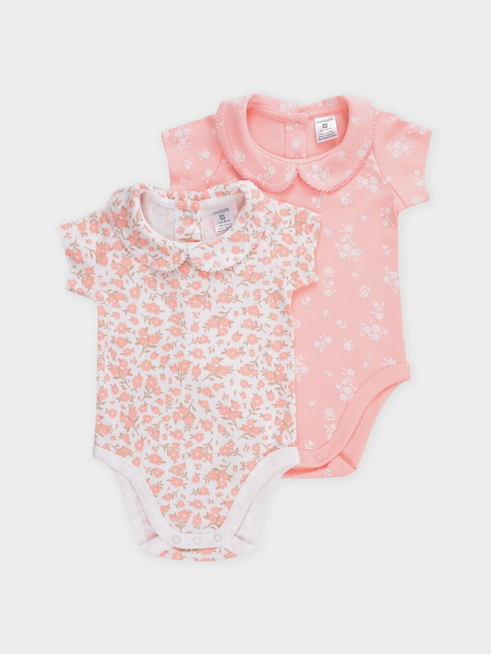 Боди набор хлопковых боди с милым воротником, 2 шт, комплект из 2 шт.