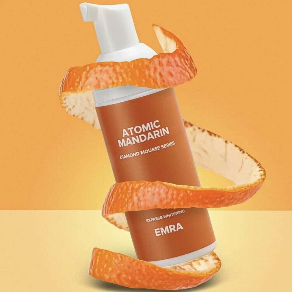 Пенка для зубов и полости рта ферментная EMRA Atomic Mandarin, со вкусом мандарина, 60 мл — фото 1