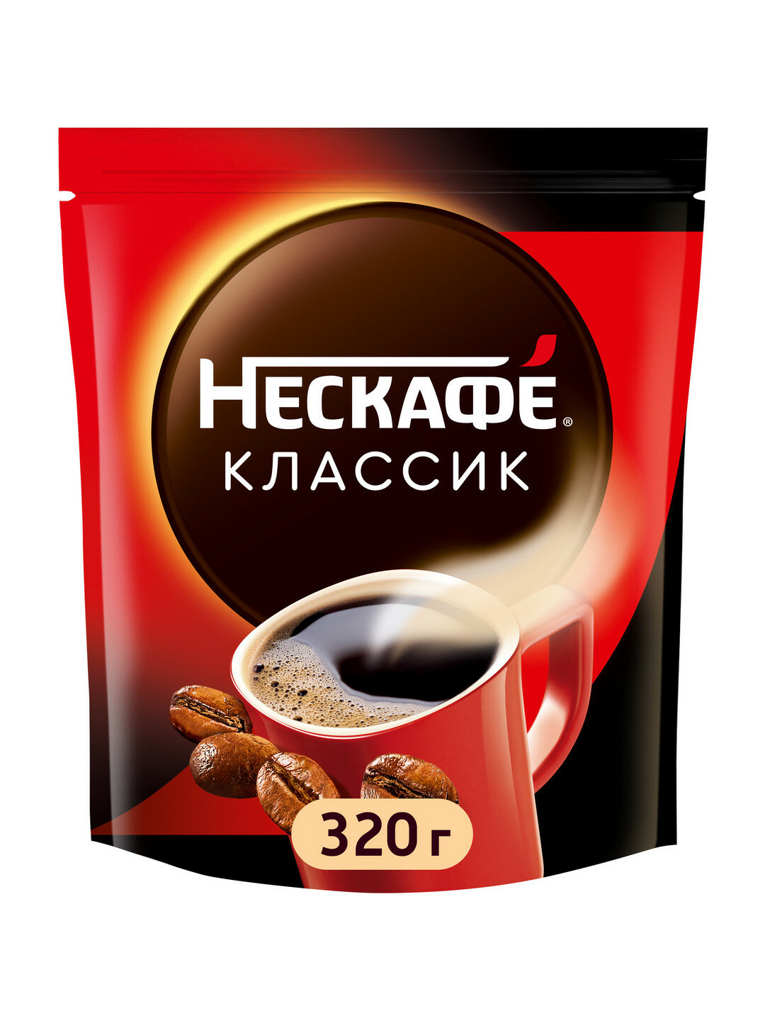 Кофе растворимый Nescafe Classic с добавлением молотой арабики, пакет, 320 г