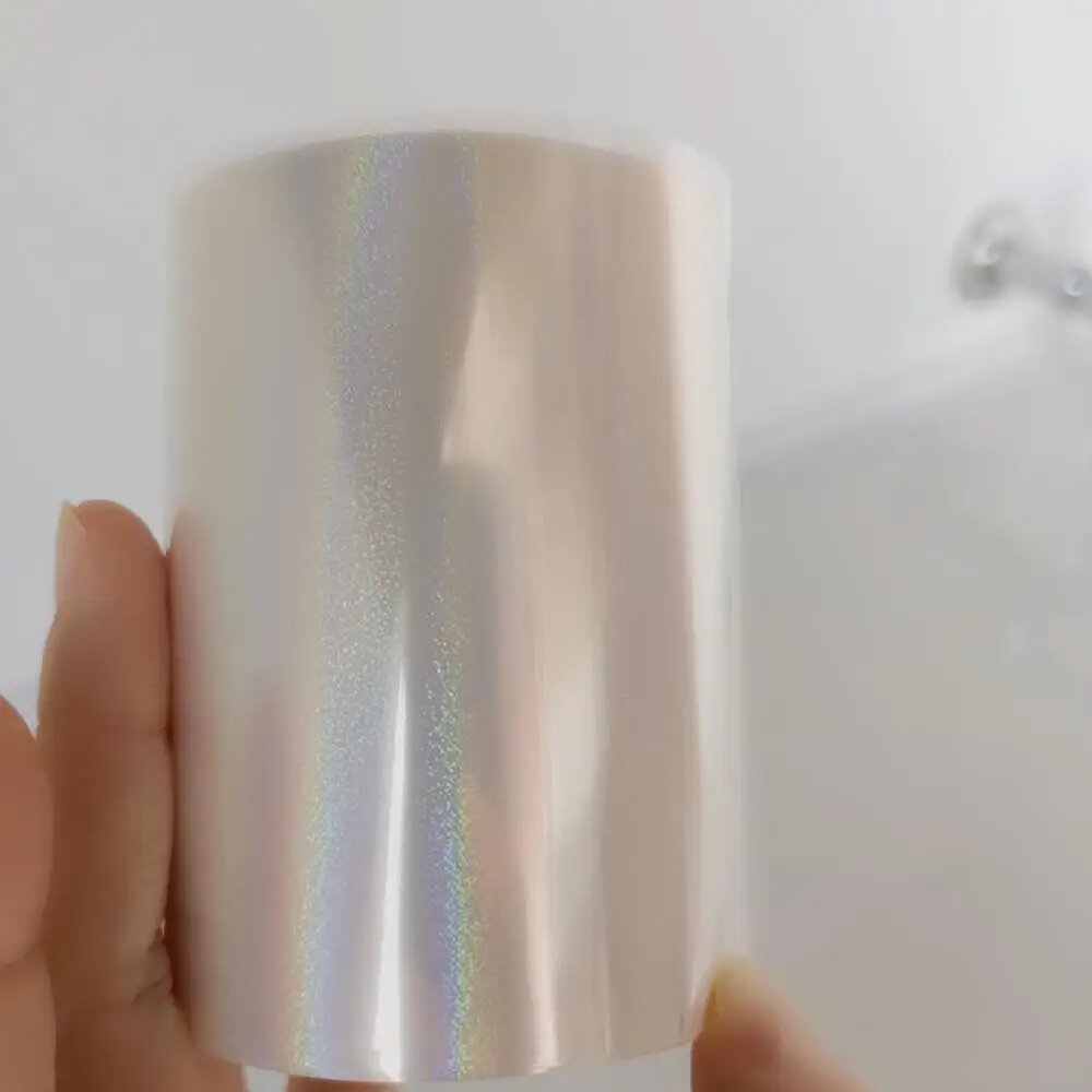 Новый стиль Голографическая фольга простая прозрачная Горячее тиснение на бумаге или пластике 8 см x 120 м/лот DIY посылка вочная коробка