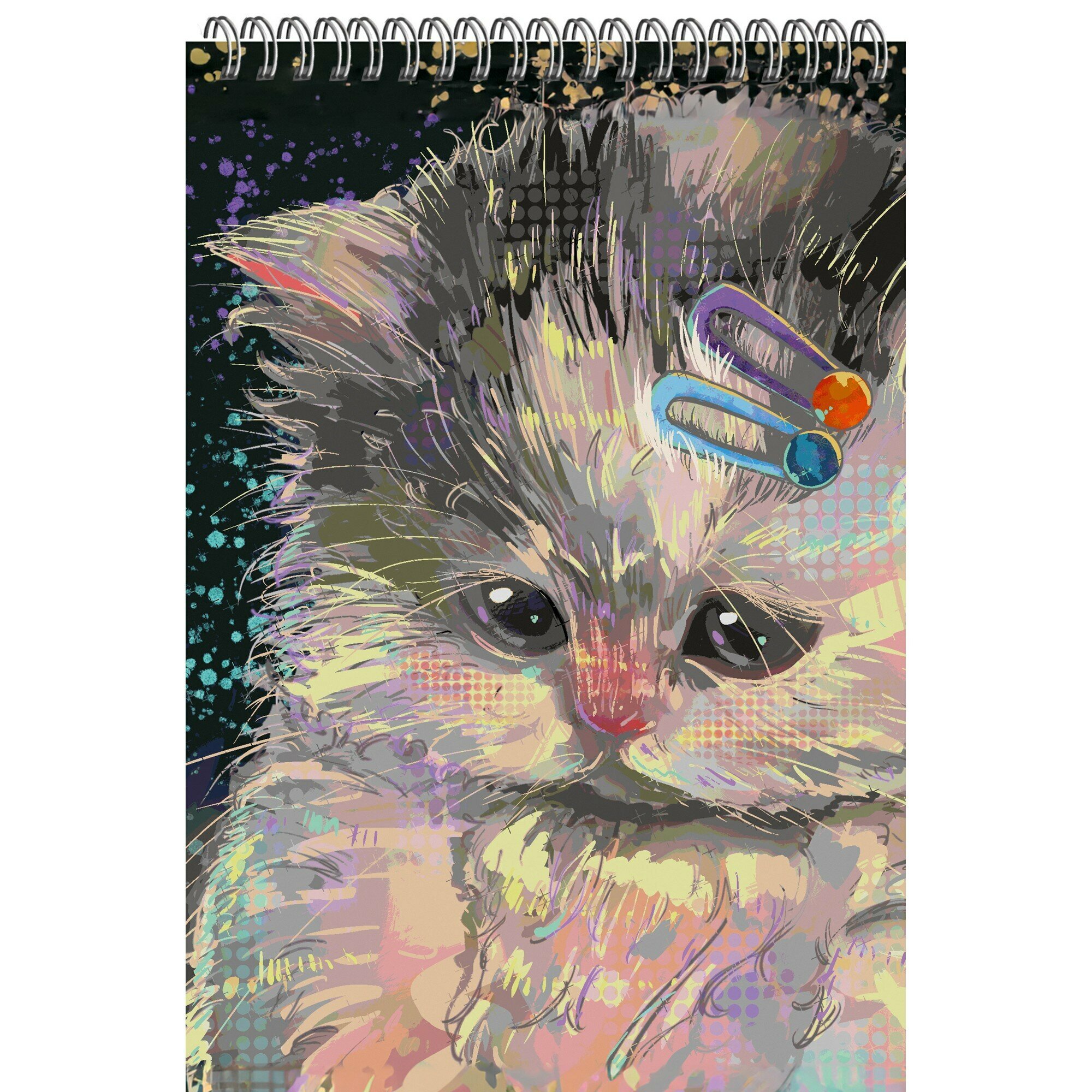 Блокнот А5 60л кл. "Милый котик (Эксклюзив)" гребень, мел. картон