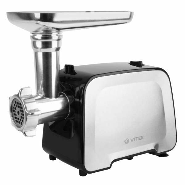 Мясорубка Vitek VT-3646, 2000 Вт, 4 насадки, серебристый