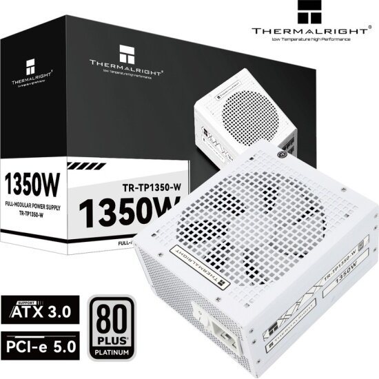 Блок питания Thermalright TR-TP 1350-W, 1350W 80+ Platinum, ATX3.0, белый
