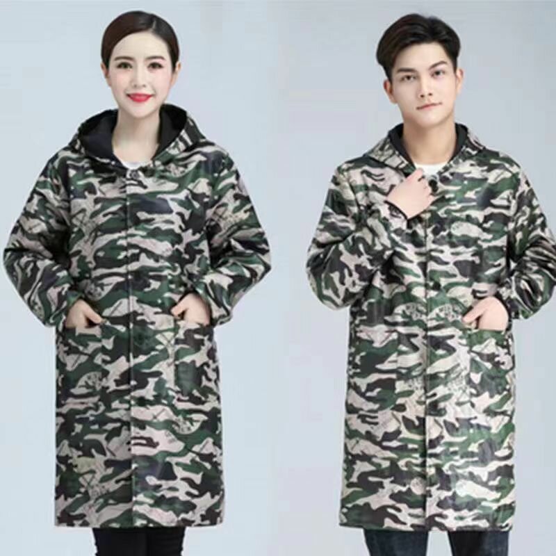 【Дропшиппинг】Мужская рабочая куртка с флисовой подкладкой, осень-зима, водонепроницаемая и маслостойкая, новая модель рабочей одежды, стильная защитная куртка с камуфляжным принтом.