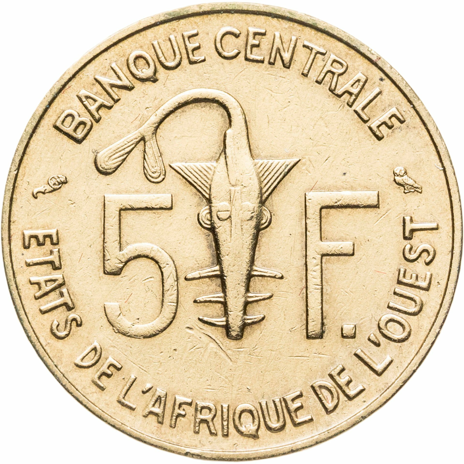 Западная Африка BCEAO 5 франков francs 1971, алюминий-никель-бронза, в сохранности VF-XF