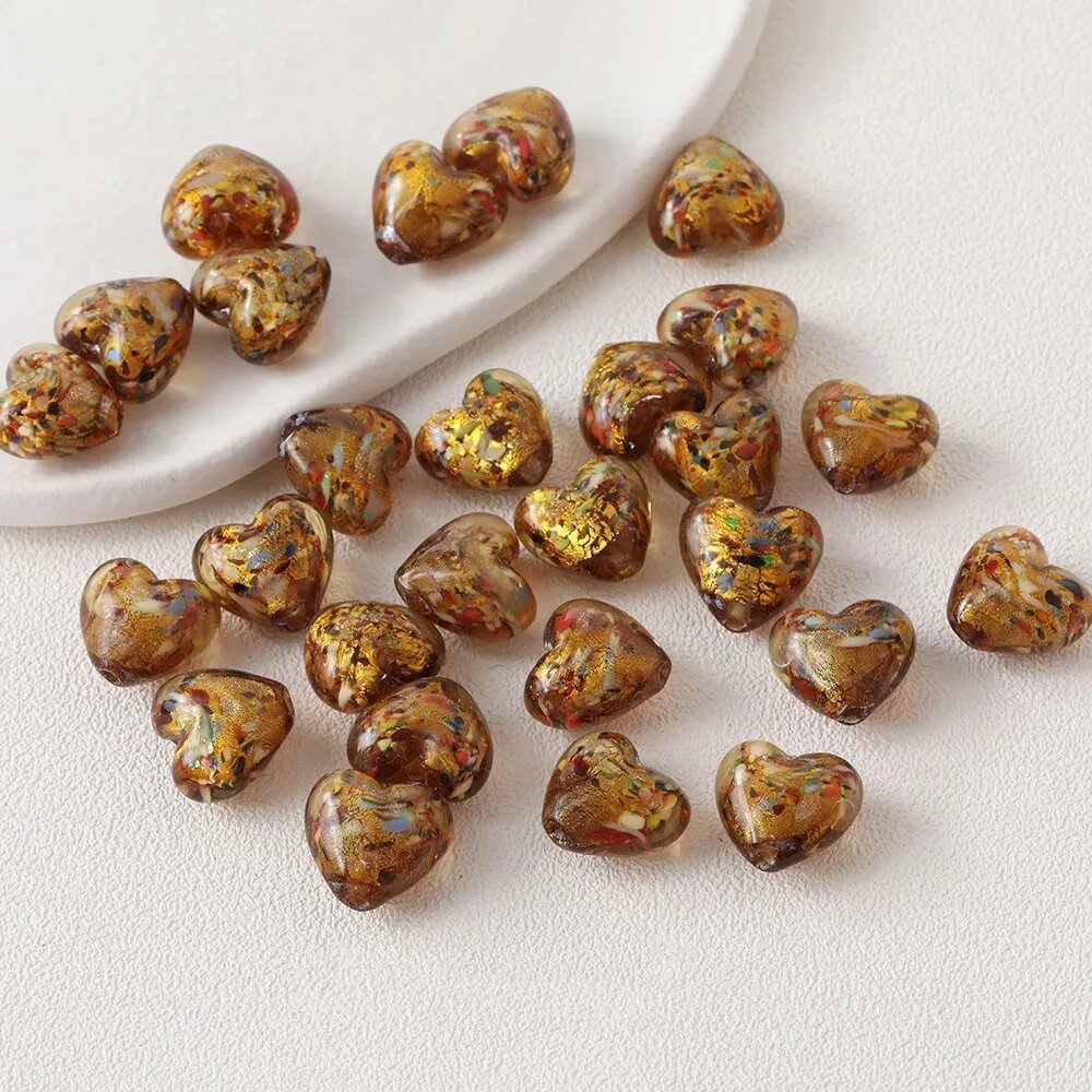 Хрустальные сердцевидные бусины Lampwork 15 мм, 5 шт. 2