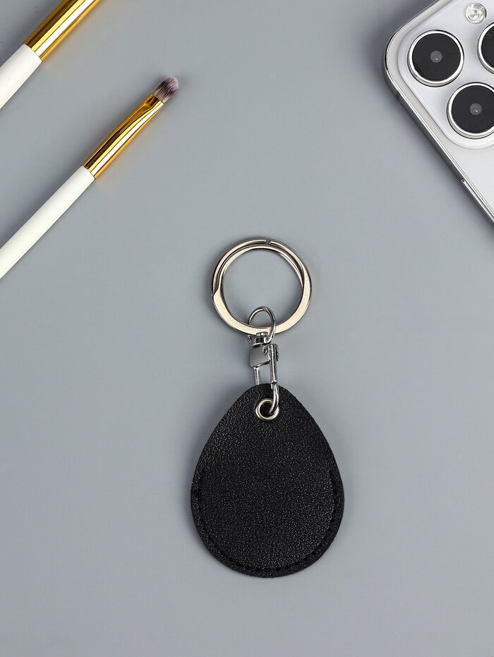 Брелок - чехол для магнитных ключей домофона, капля, чёрный, под нанесение, 4.4×5.5 см