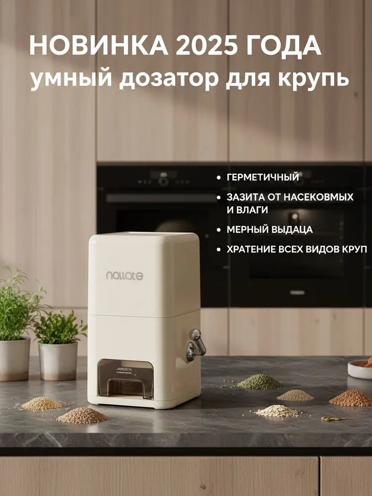 Кадка для риса, Пластик, 4 л, диаметр 15.6 см
