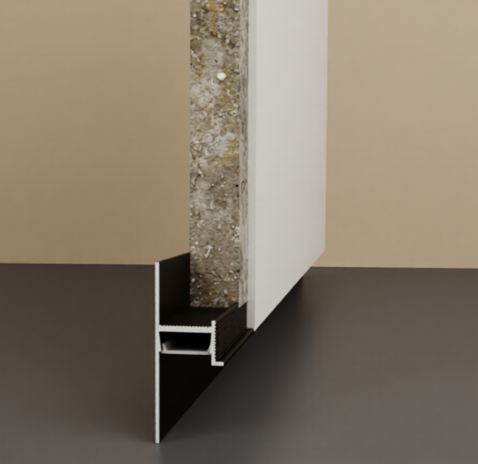 Теневой плинтус для пола BFM ProFILE 60-20 черный зазор 20 мм 17х45х3000 мм