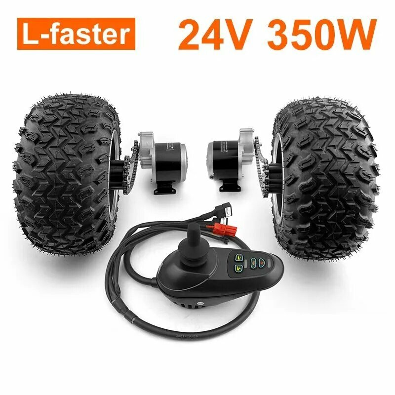 DIY L-faster 10-дюймовое толстое колесо с двойным приводом 24 В 350 Вт Комплект электродвигателя для тележки для песка и пляжа