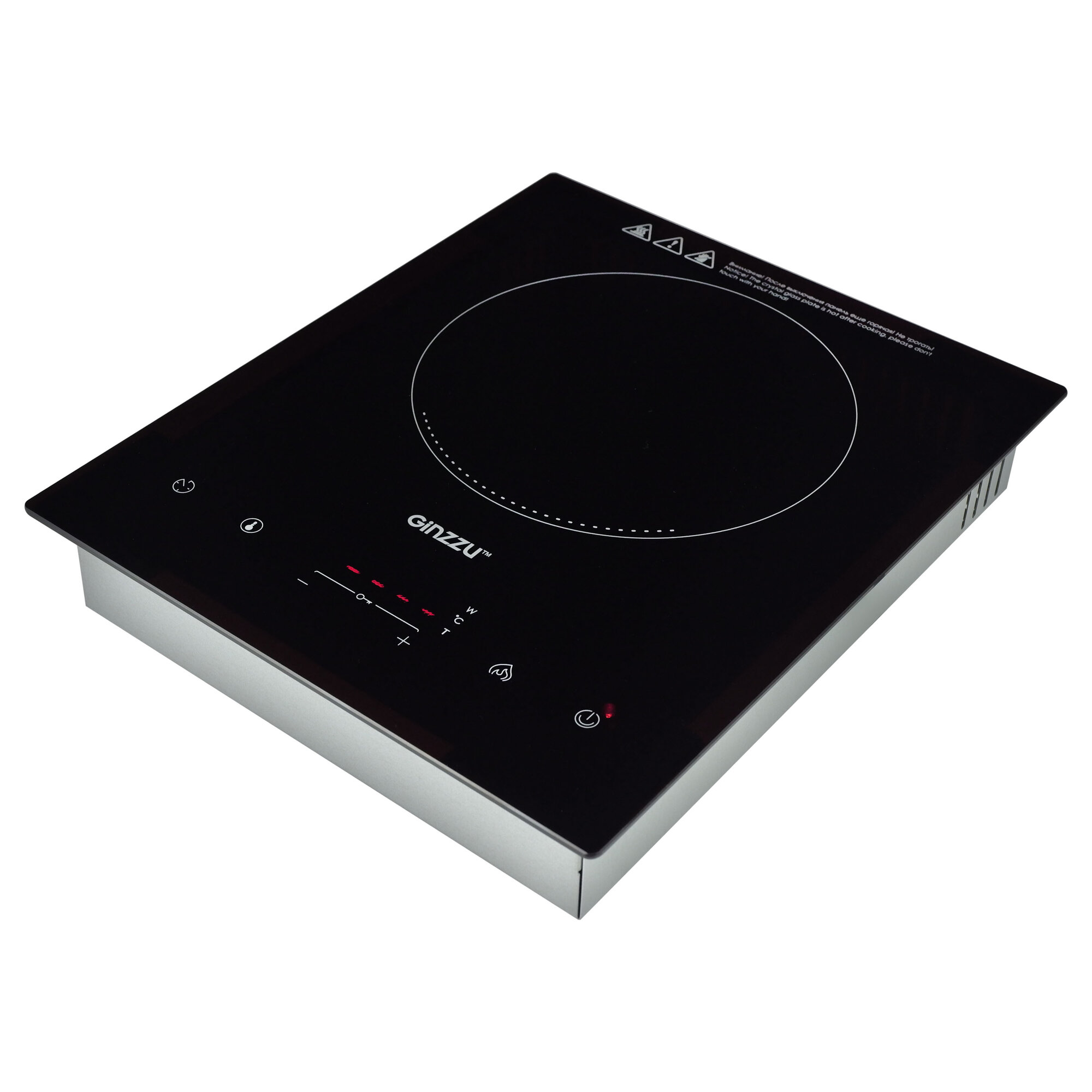 Варочная панель Ginzzu HCI-153 индукционная, встраиваемая, сенсорное управление, 2500Вт, 1 конфорка