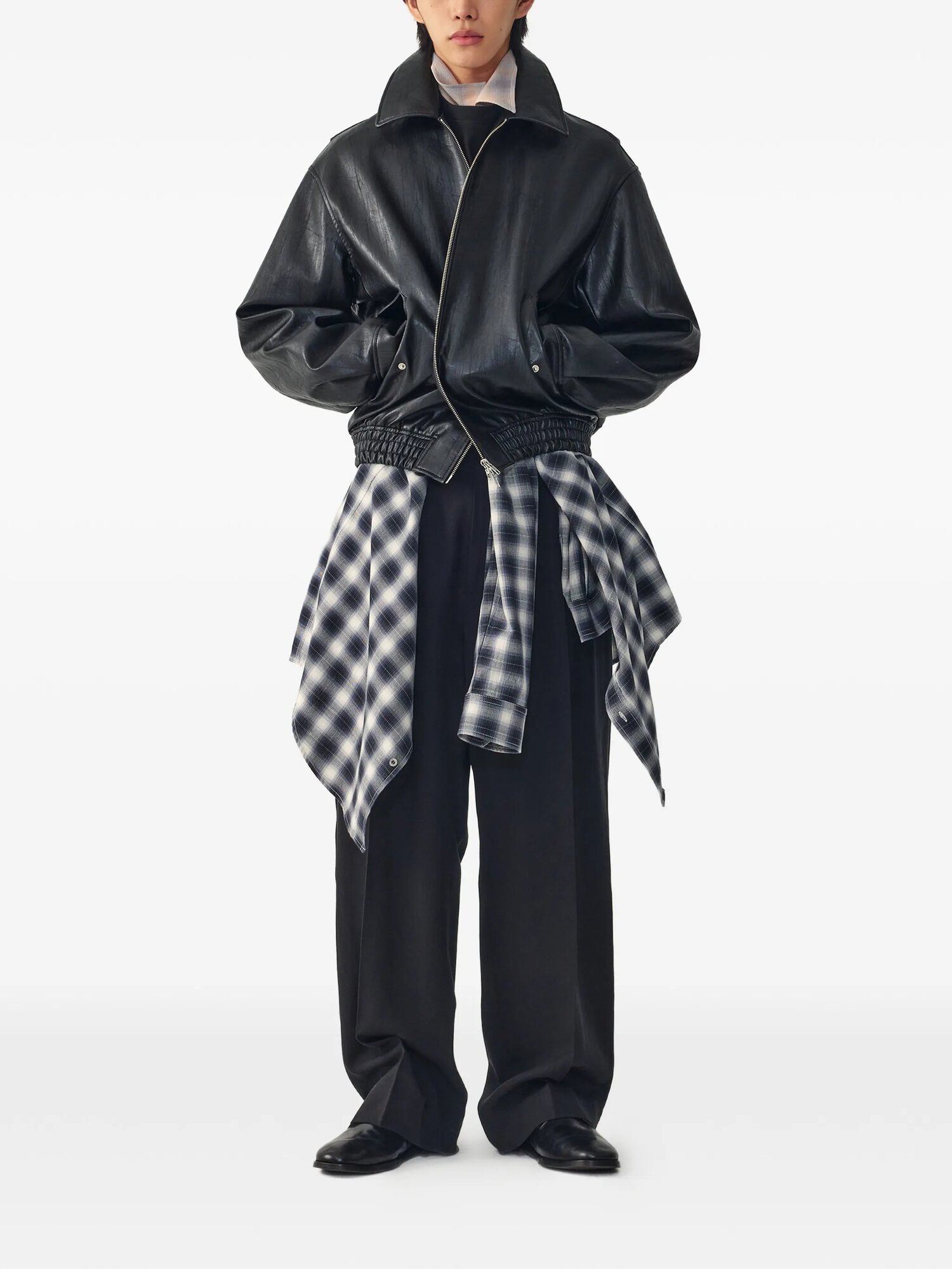 Куртка STUDIO TOMBOY Collared bomber jacket, размер L, black/black — фото 1